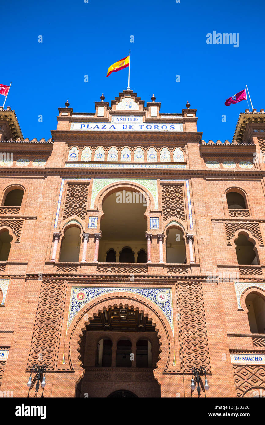 Madrid. Famous bullfighting arena in Madrid. Touristic attraction in ...