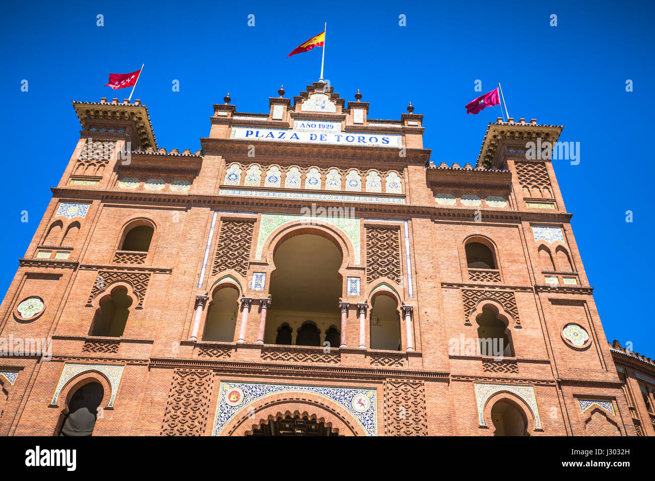 Madrid. Famous bullfighting arena in Madrid. Touristic attraction in ...