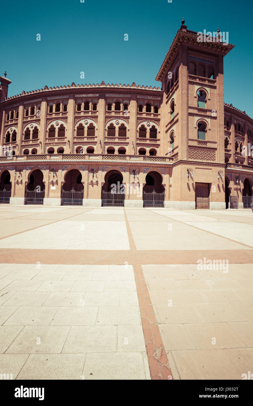 Madrid. Famous bullfighting arena in Madrid. Touristic attraction in ...
