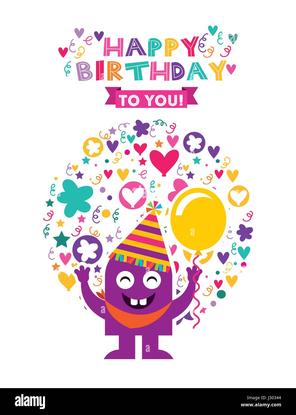 monster characters in birthday party Stock Vector Image & Art - Alamy