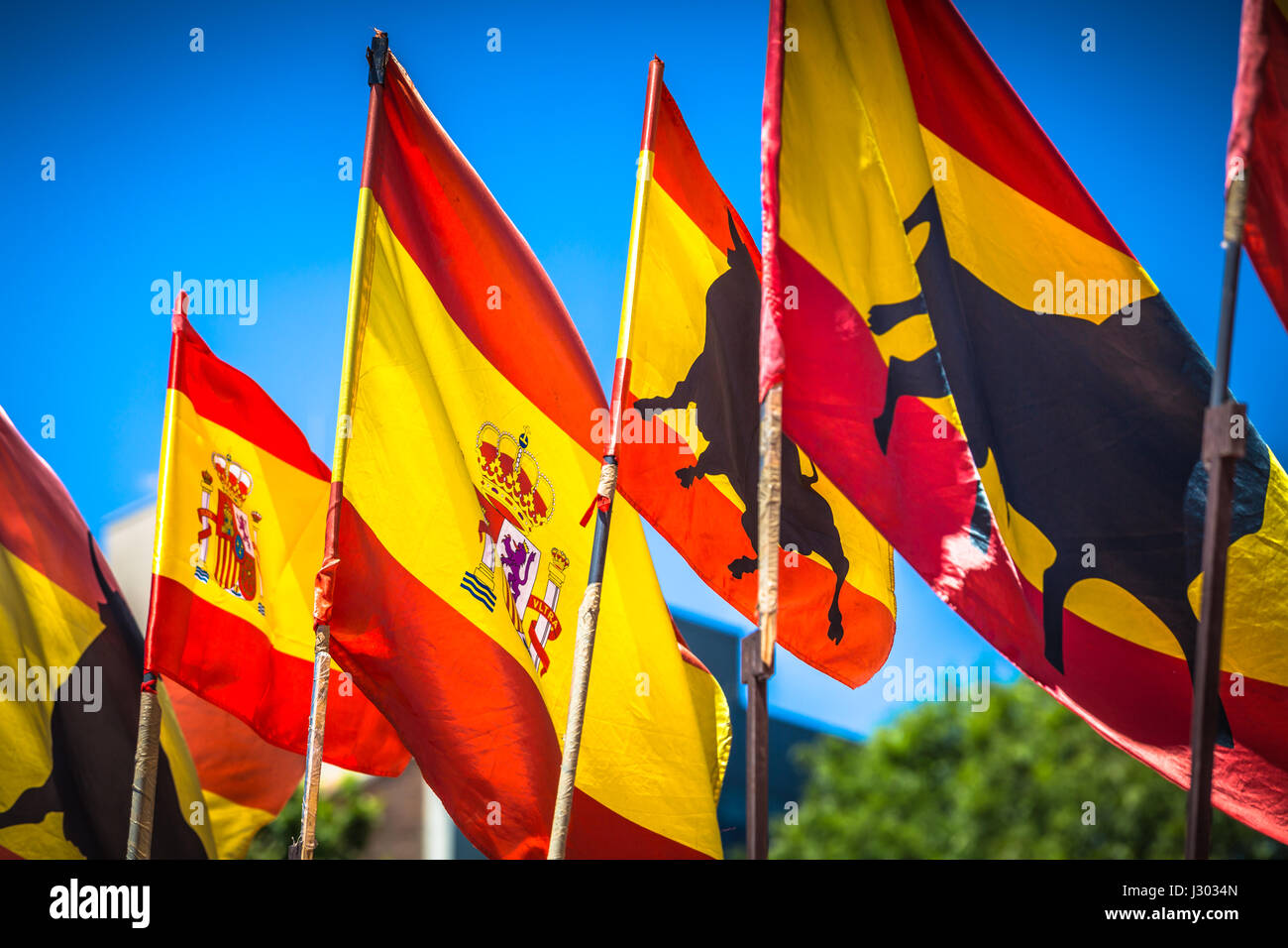 Spanish national official flags. Patriotic symbol Stock Photo - Alamy