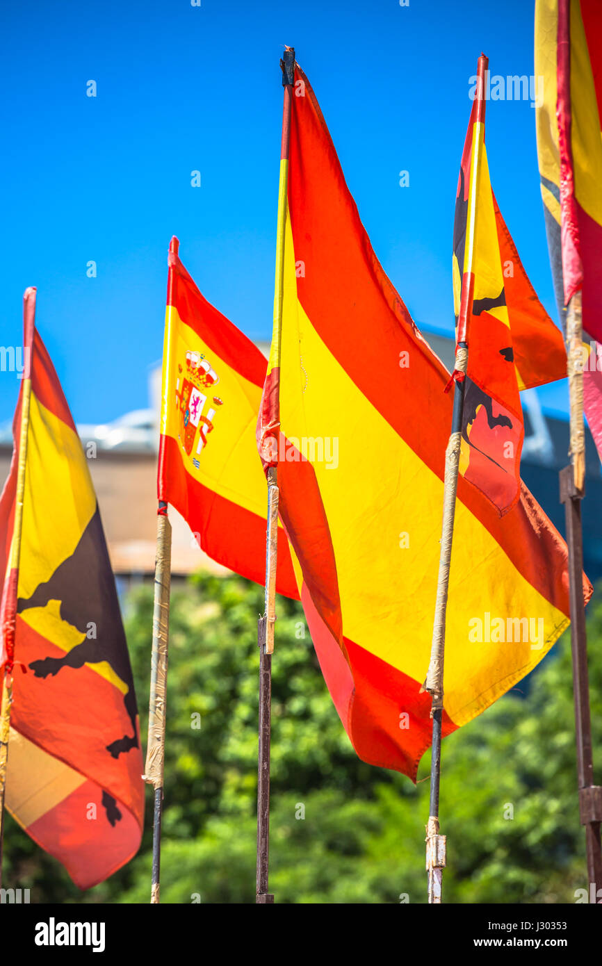 Spanish national official flags. Patriotic symbol Stock Photo - Alamy