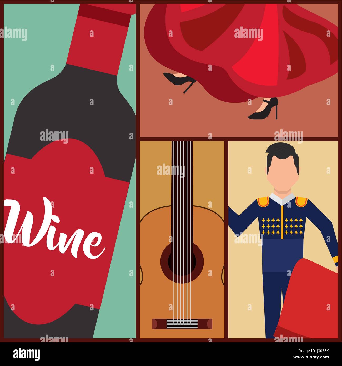 set classic icons of Spanish culture Stock Vector Image & Art - Alamy