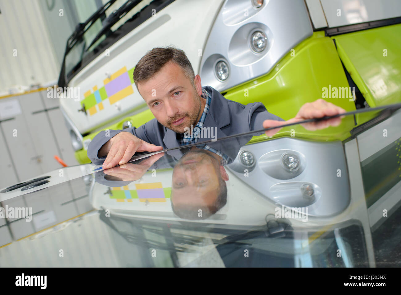 bus windows inspection Stock Photo - Alamy