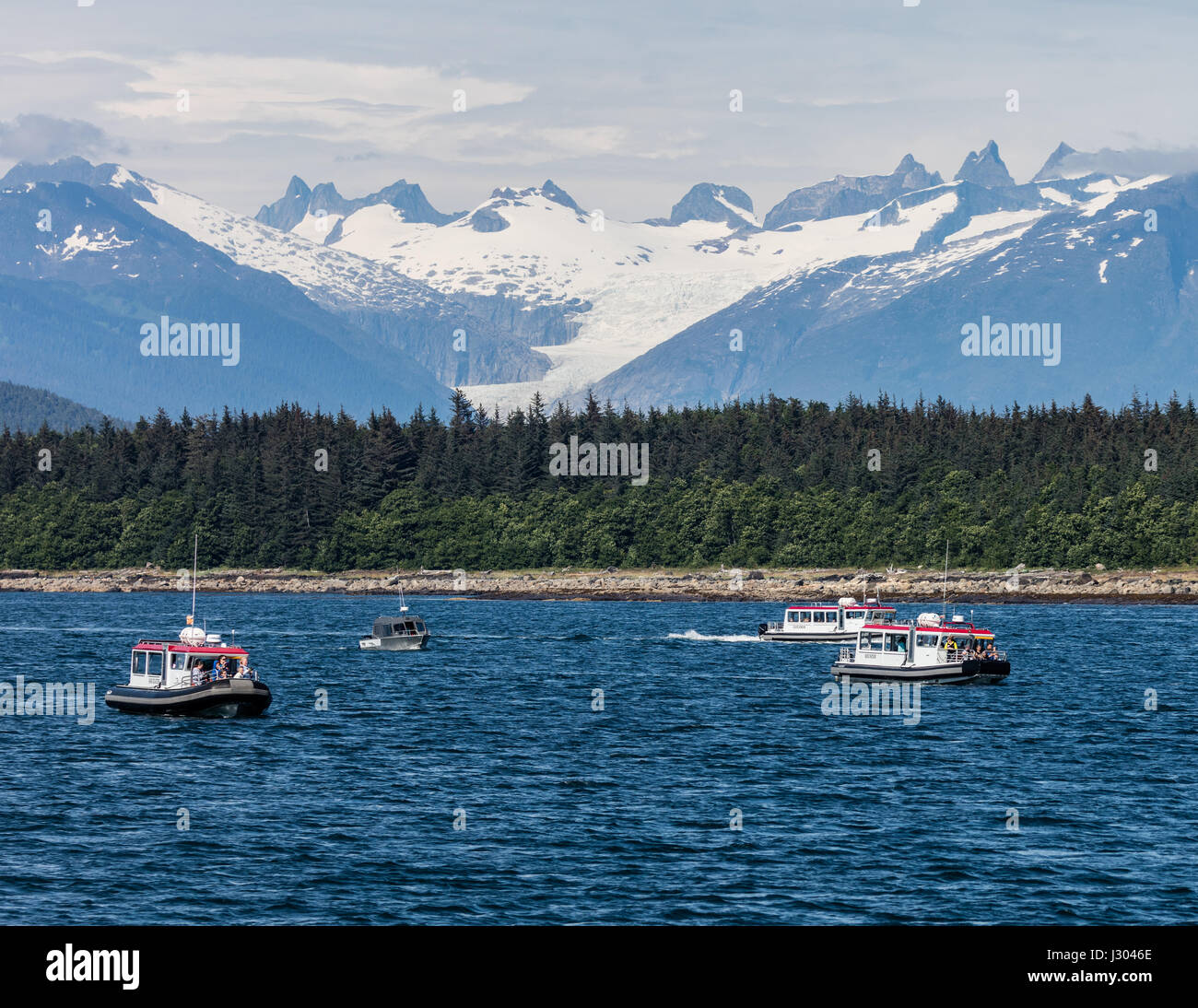Whale Watching Boats in Alaska Stock Photo - Alamy
