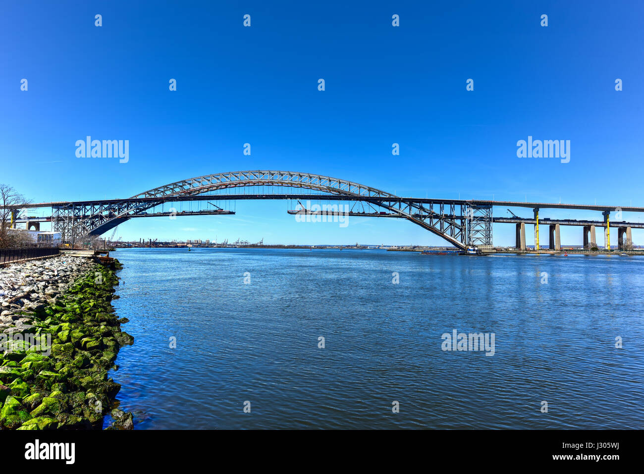 The Bayonne Bridge from Staten Island, New York. The Bayonne Bridge is ...