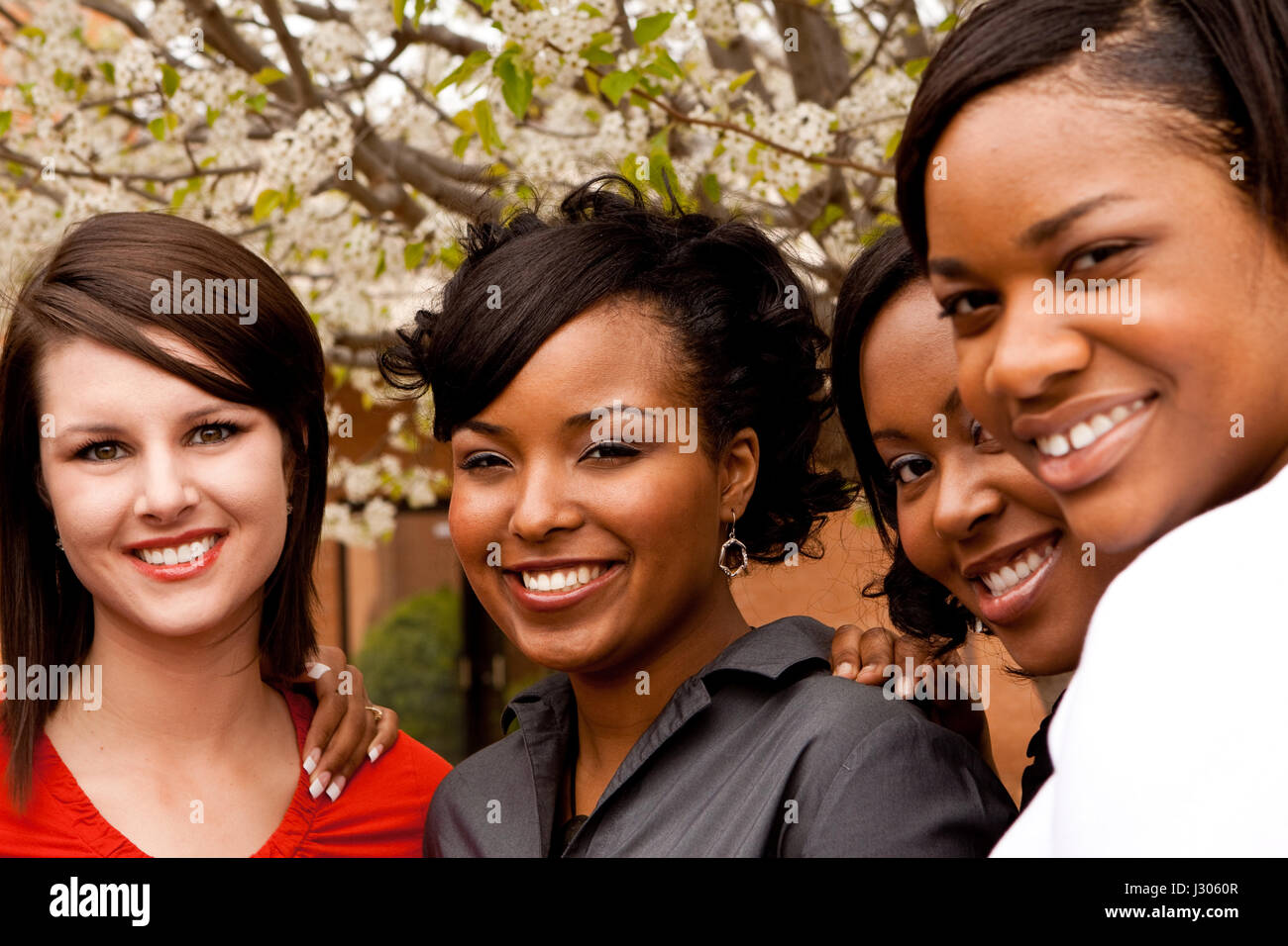 Diverse group of friends talking and laughing Stock Photo - Alamy