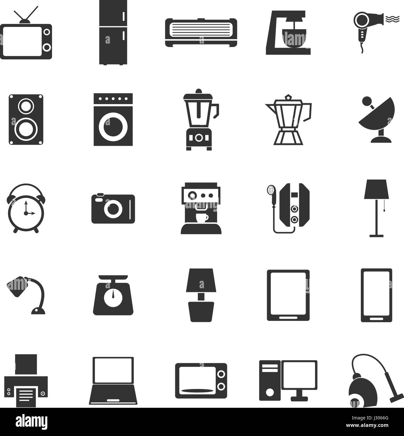 Household icons on white background, stock vector Stock Vector Image ...