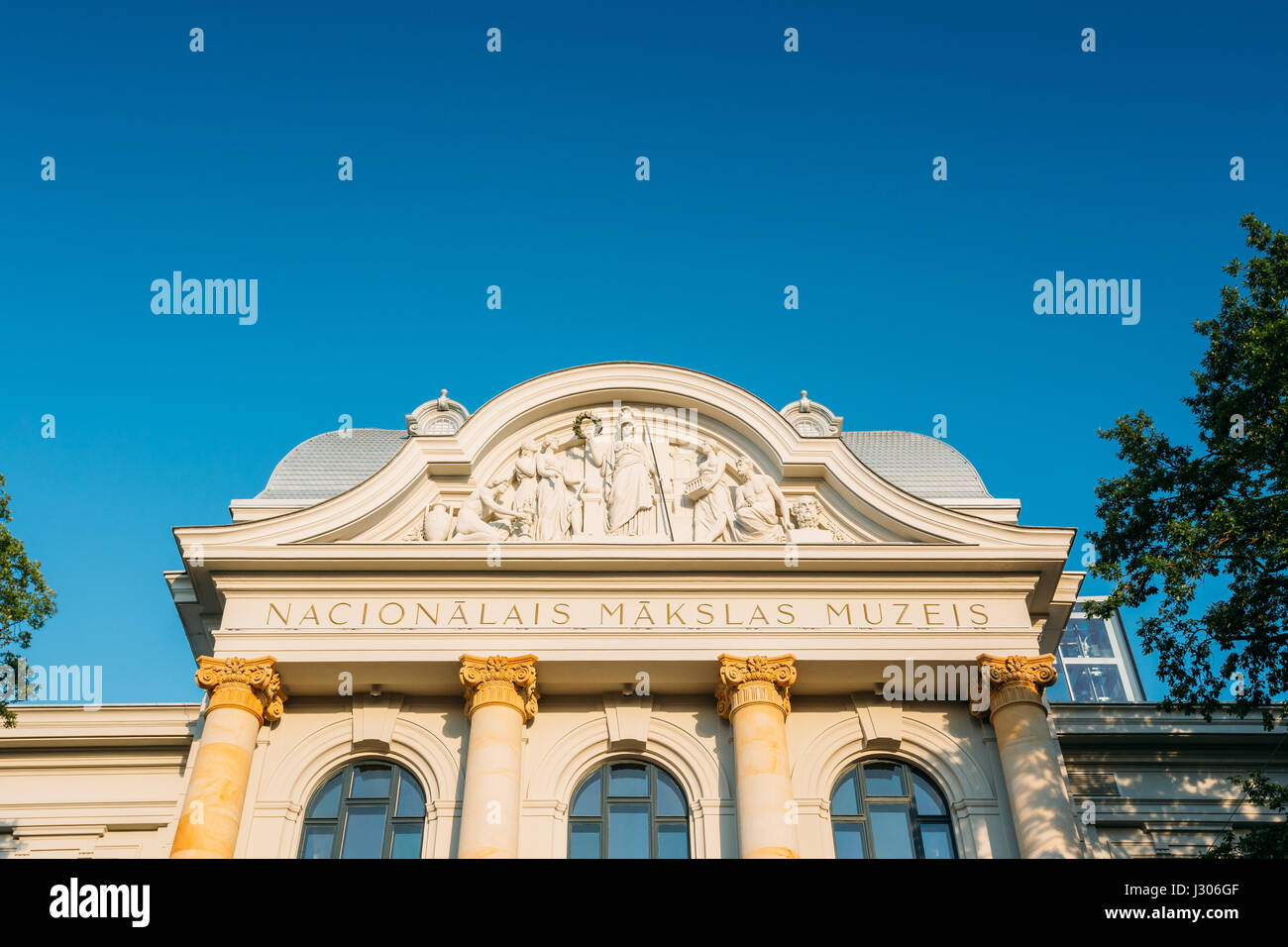 Riga, Latvia. Facade Of Building Of Latvian National Museum Of Art In ...