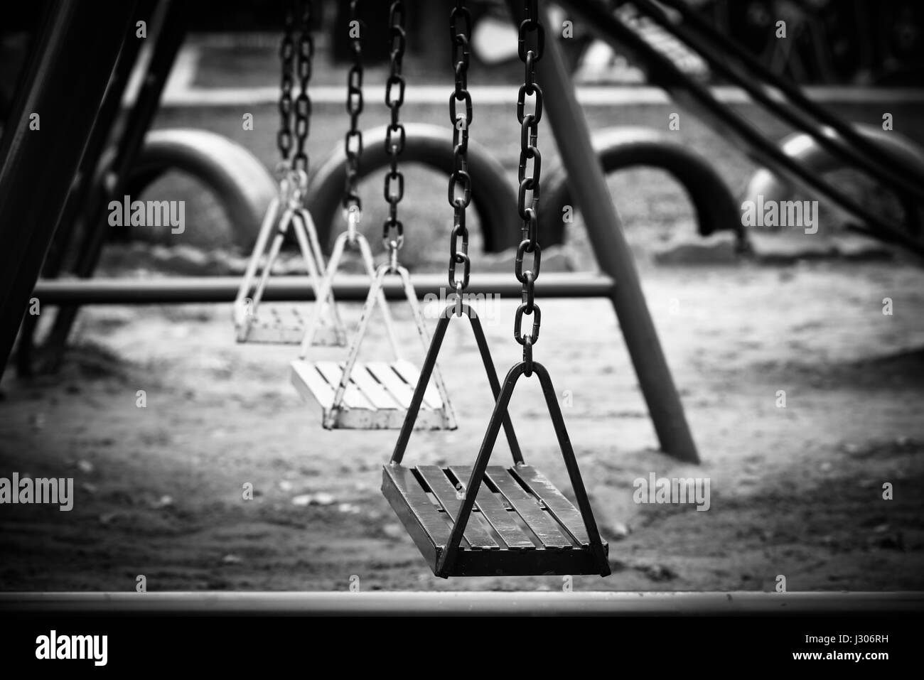 Swing-set at Playground Stock Photo - Alamy