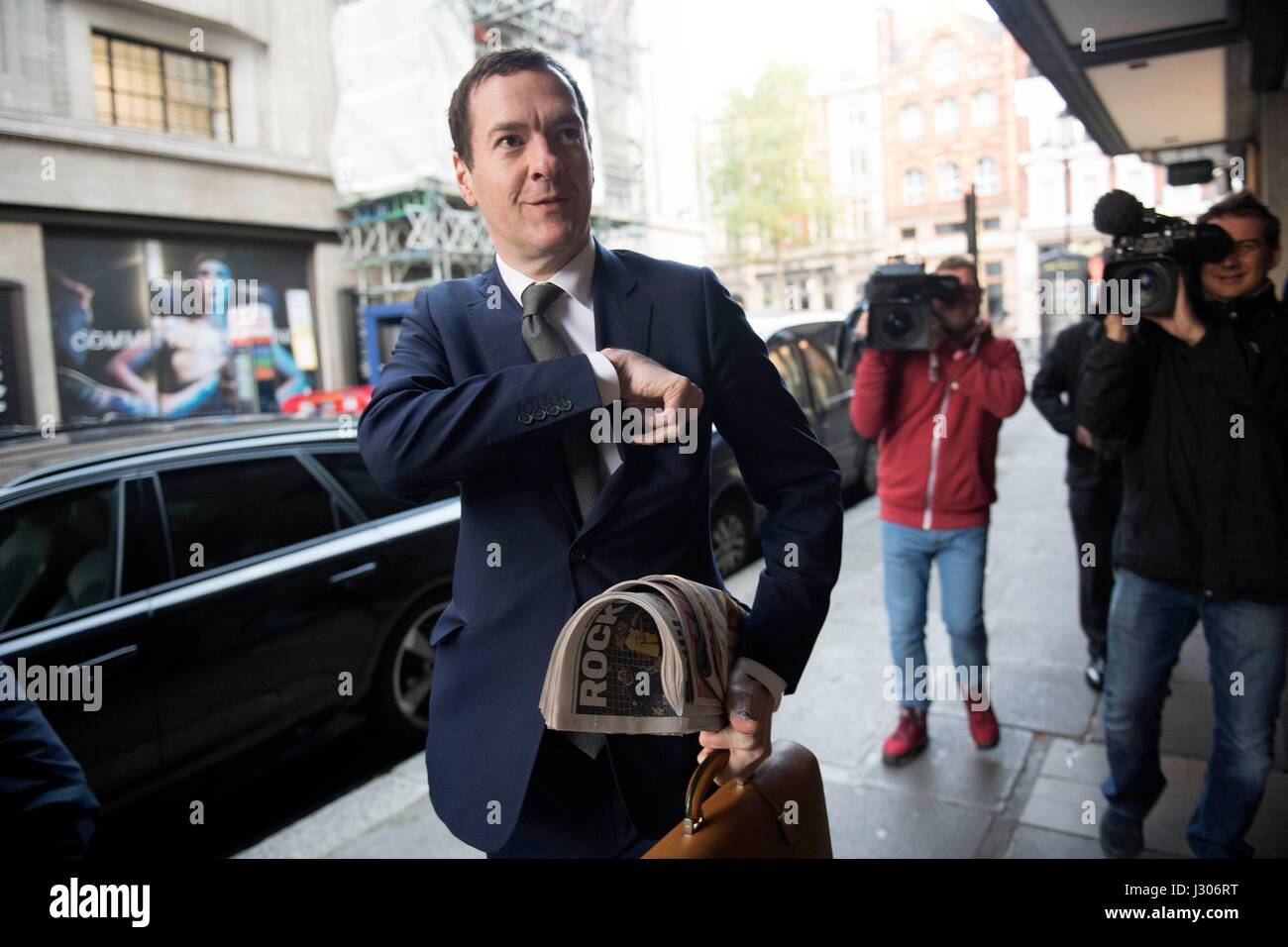 Former chancellor George Osborne arrives at the London Evening Standard ...