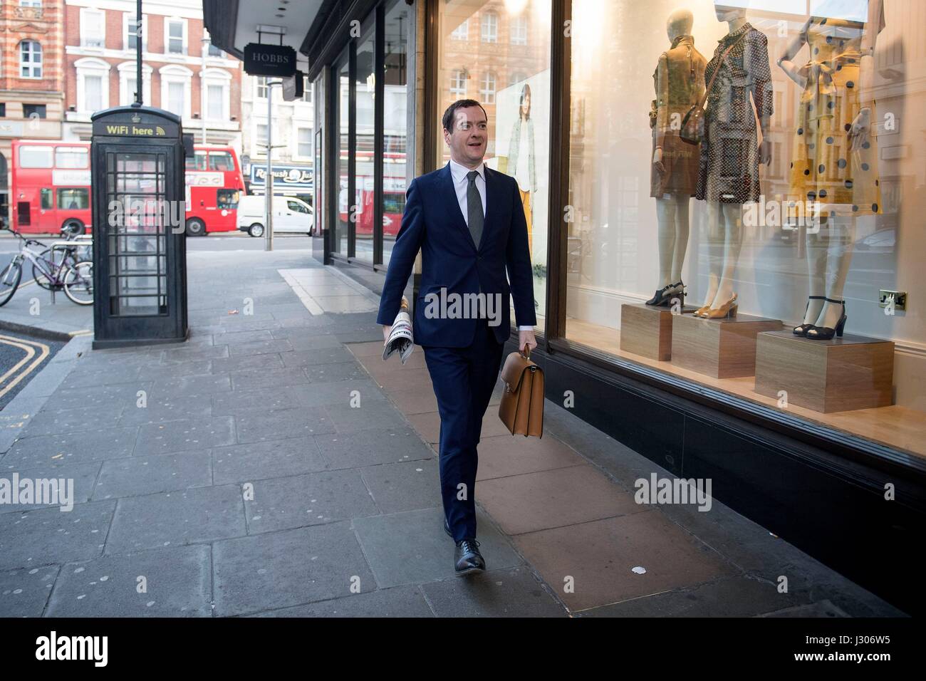 Former chancellor George Osborne arrives at the London Evening Standard ...