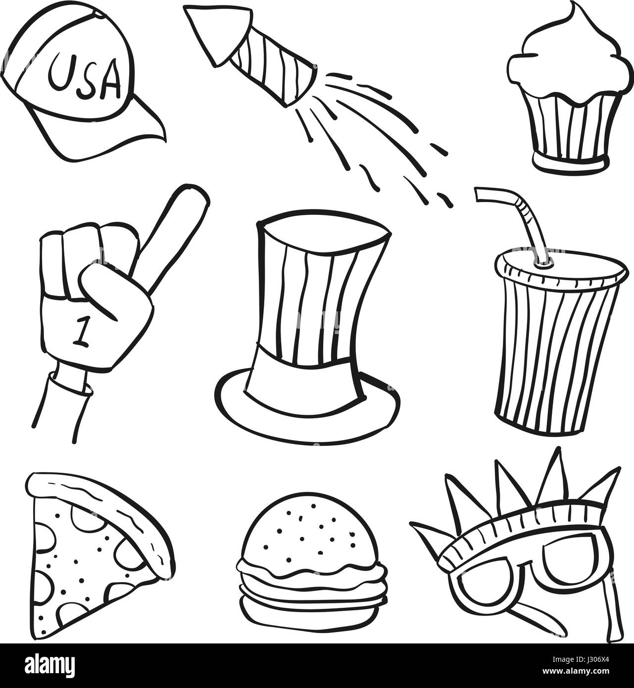 Doodle of memorial day hand draw Stock Vector Image & Art - Alamy