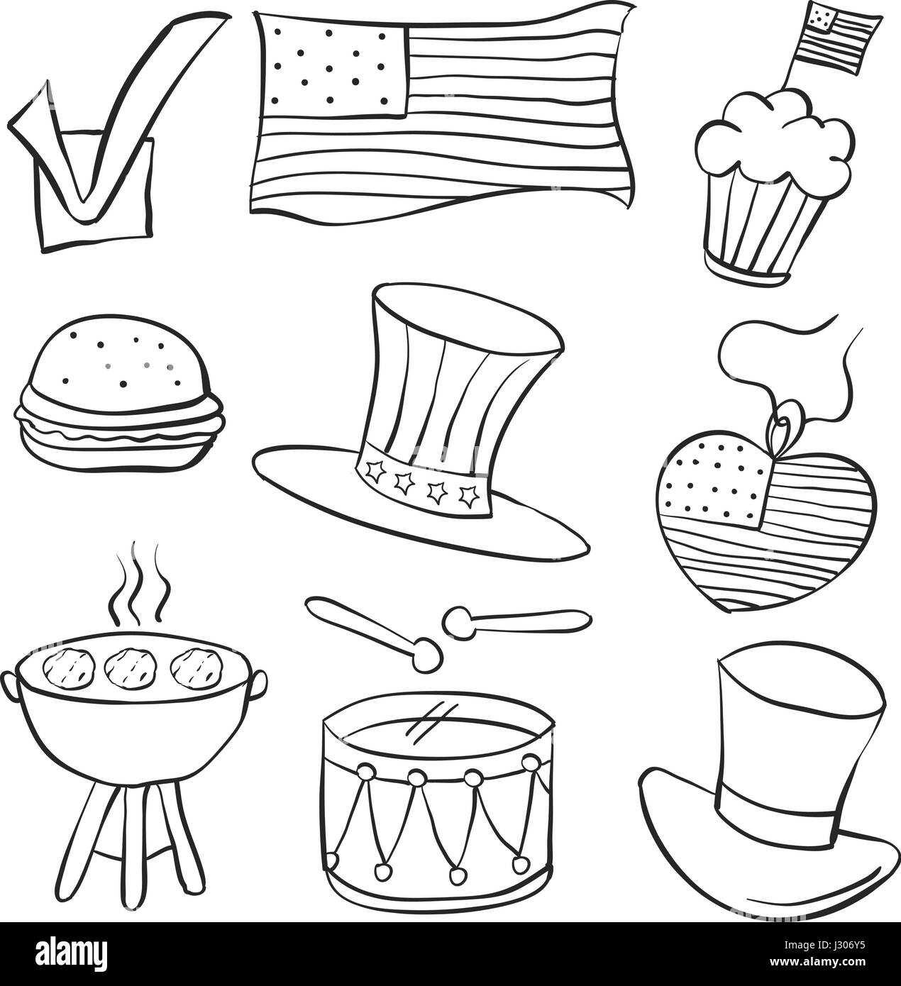 Doodle of memorial day element Stock Vector Image & Art - Alamy