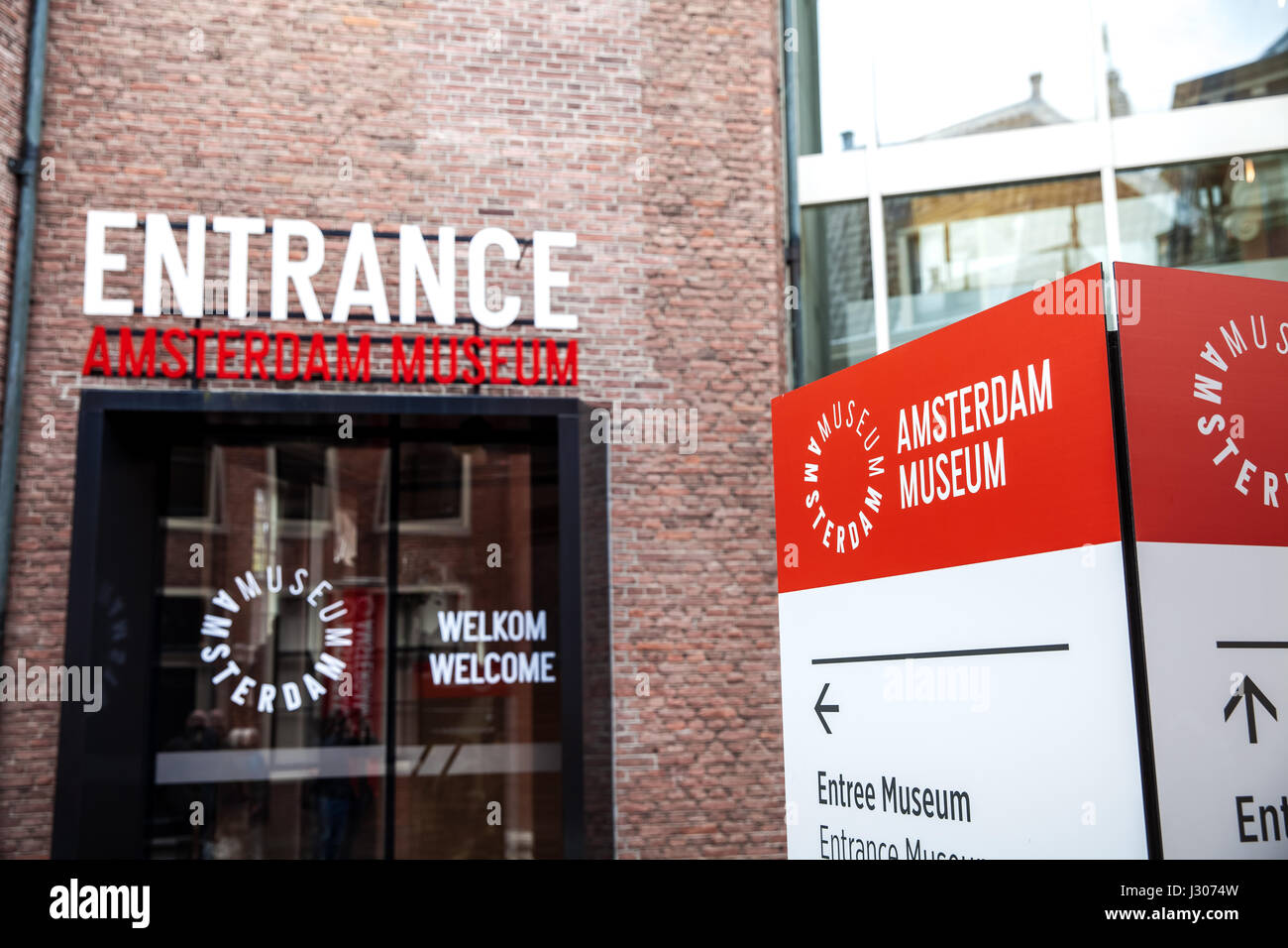 Entrance sign on the wall in Amsterdam museum Stock Photo - Alamy