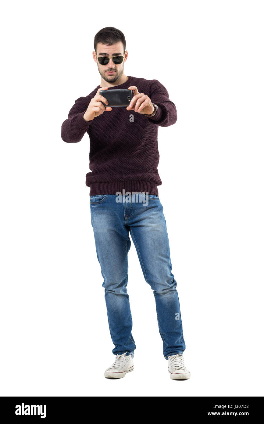 Person recording mobile phone Cut Out Stock Images & Pictures - Alamy