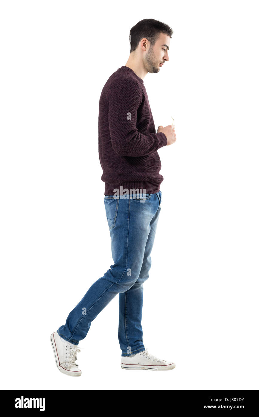 Man walking side view Cut Out Stock Images & Pictures - Alamy