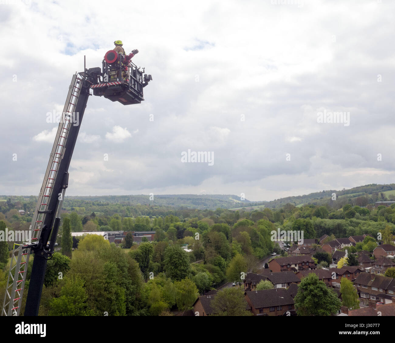 Fire fighters from Surrey Fire and Rescue Service train in Leatherhead ...