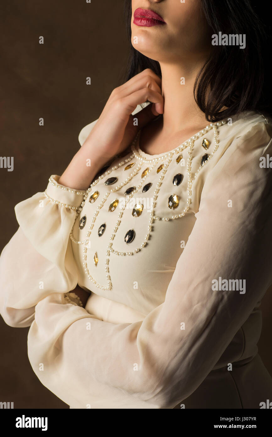 Neck young woman close hi-res stock photography and images - Alamy