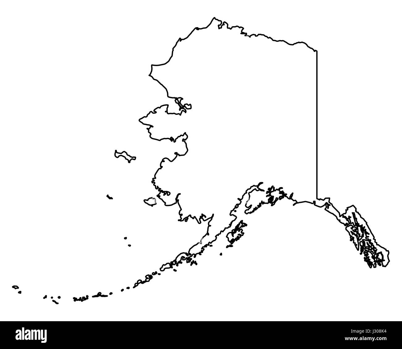 Map of Alaska Stock Photo - Alamy