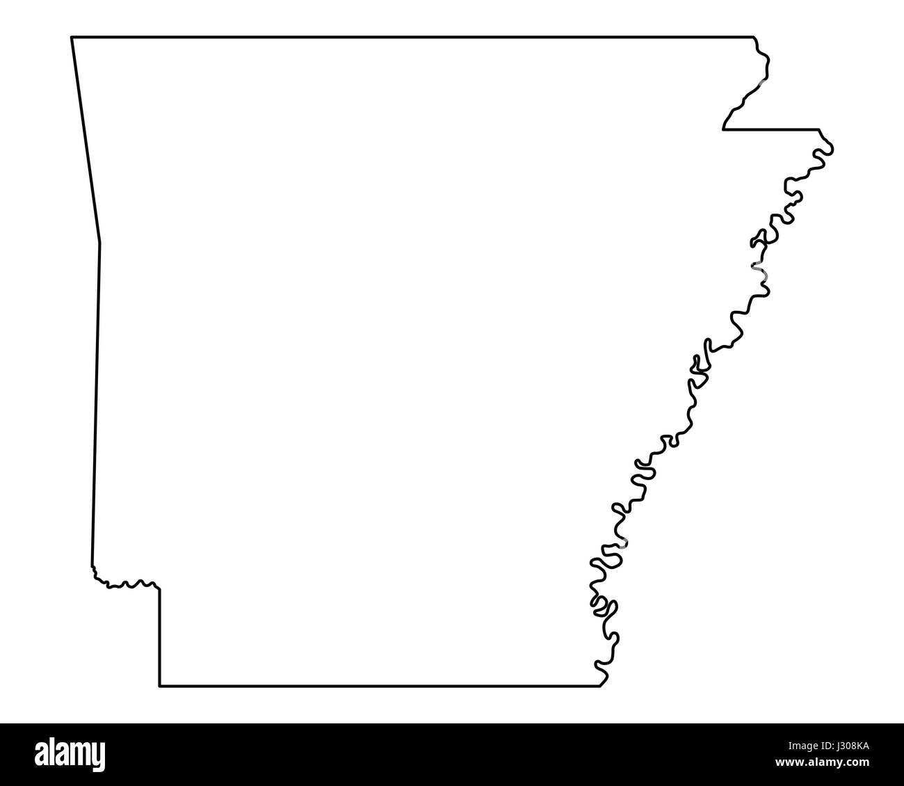 Map of Arkansas Stock Photo - Alamy
