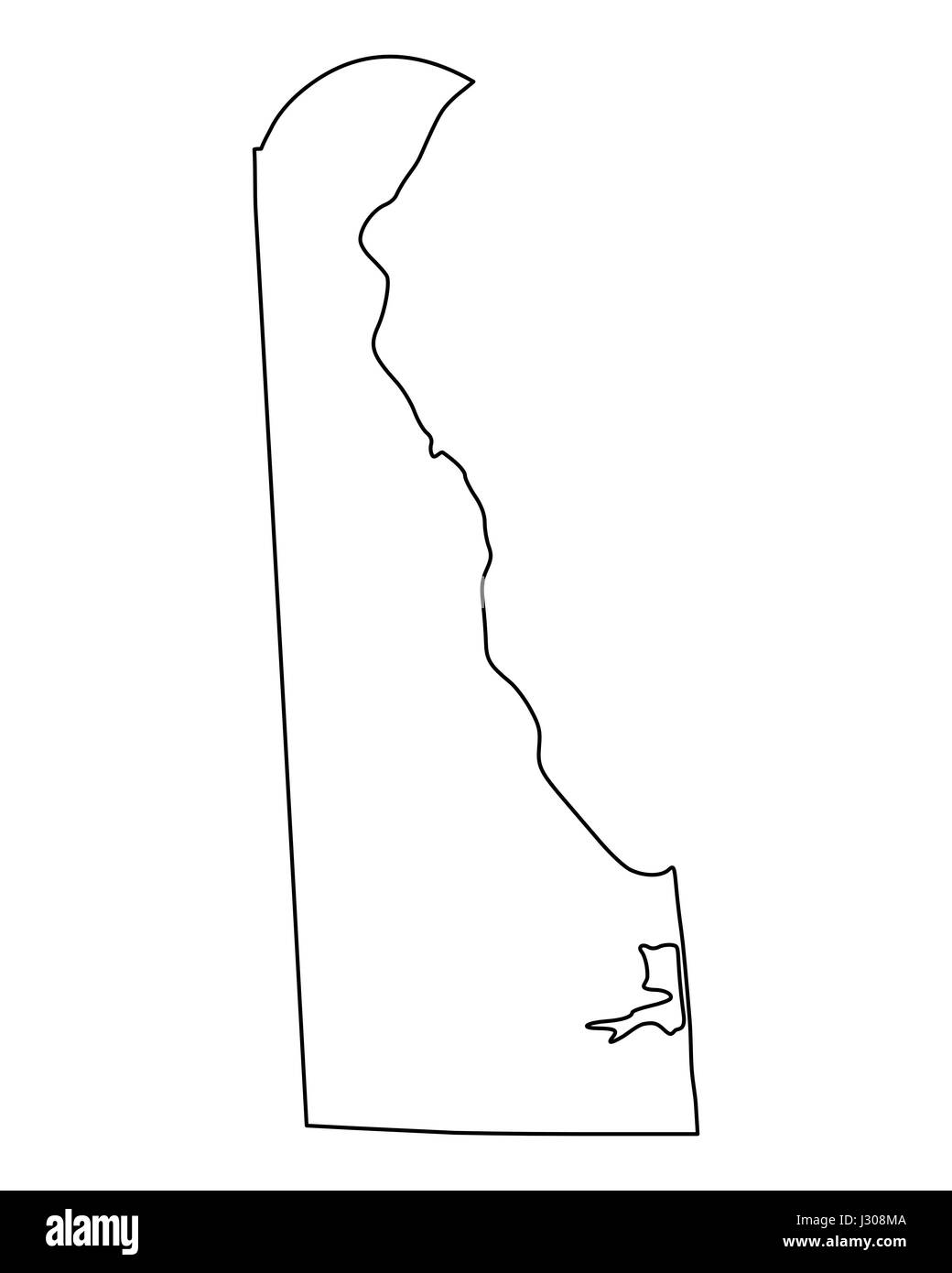 Map of Delaware Stock Photo - Alamy