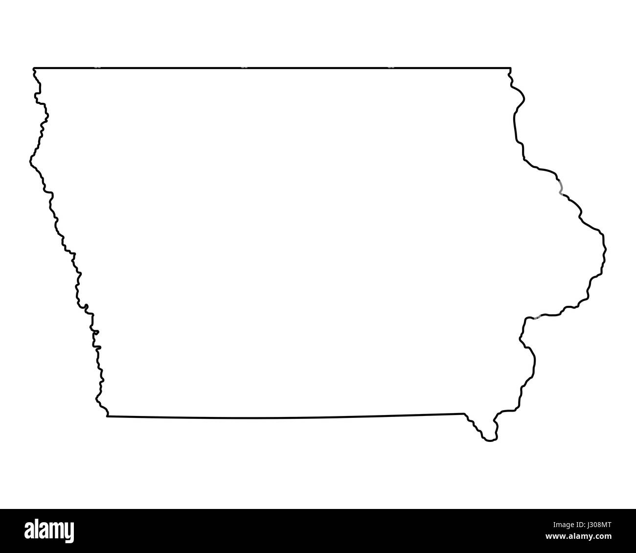 Illustration iowa state map Black and White Stock Photos & Images - Alamy