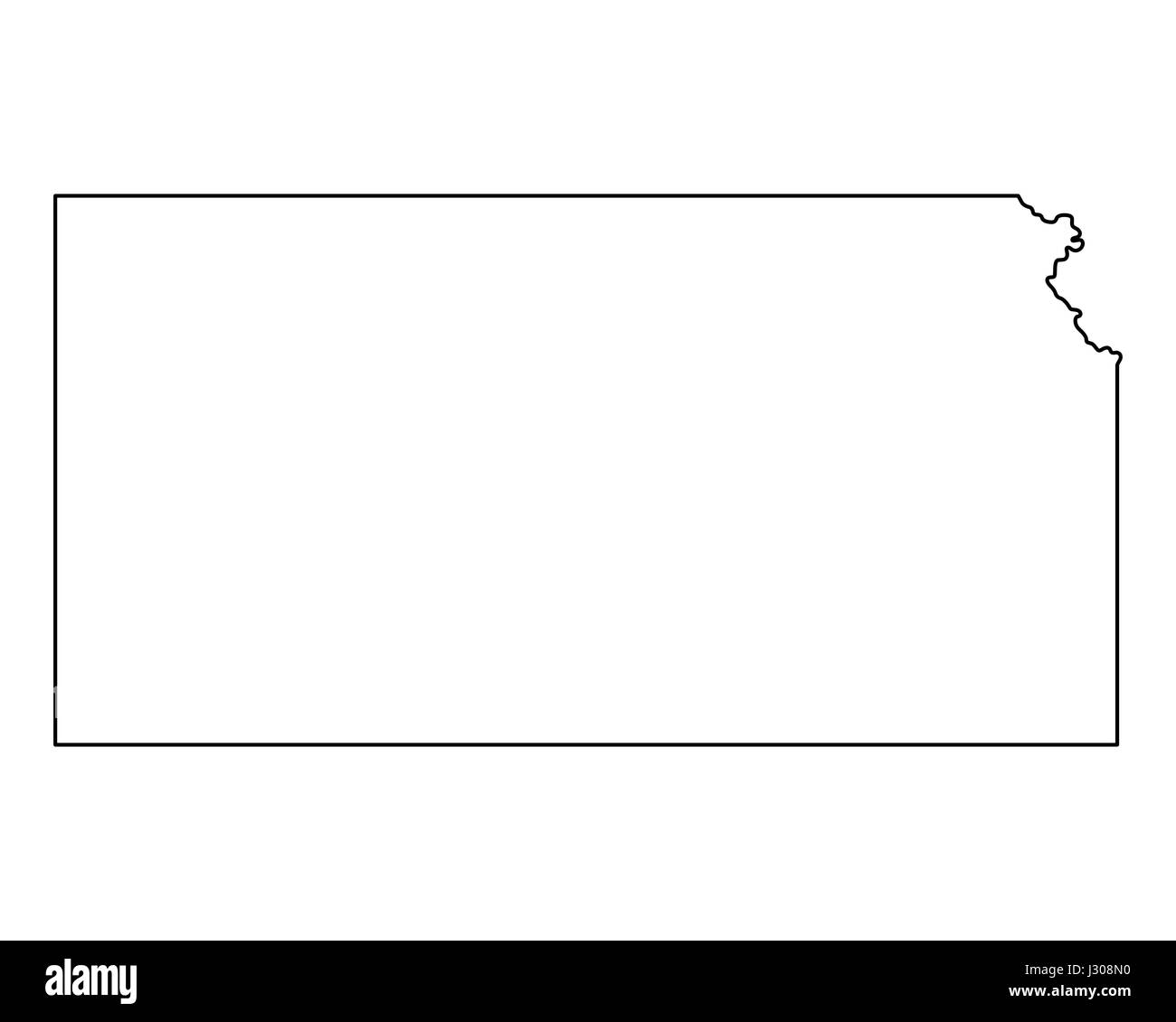 Map kansas state usa Black and White Stock Photos & Images - Alamy