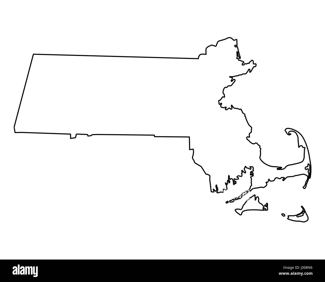Map of Massachusetts Stock Photo - Alamy
