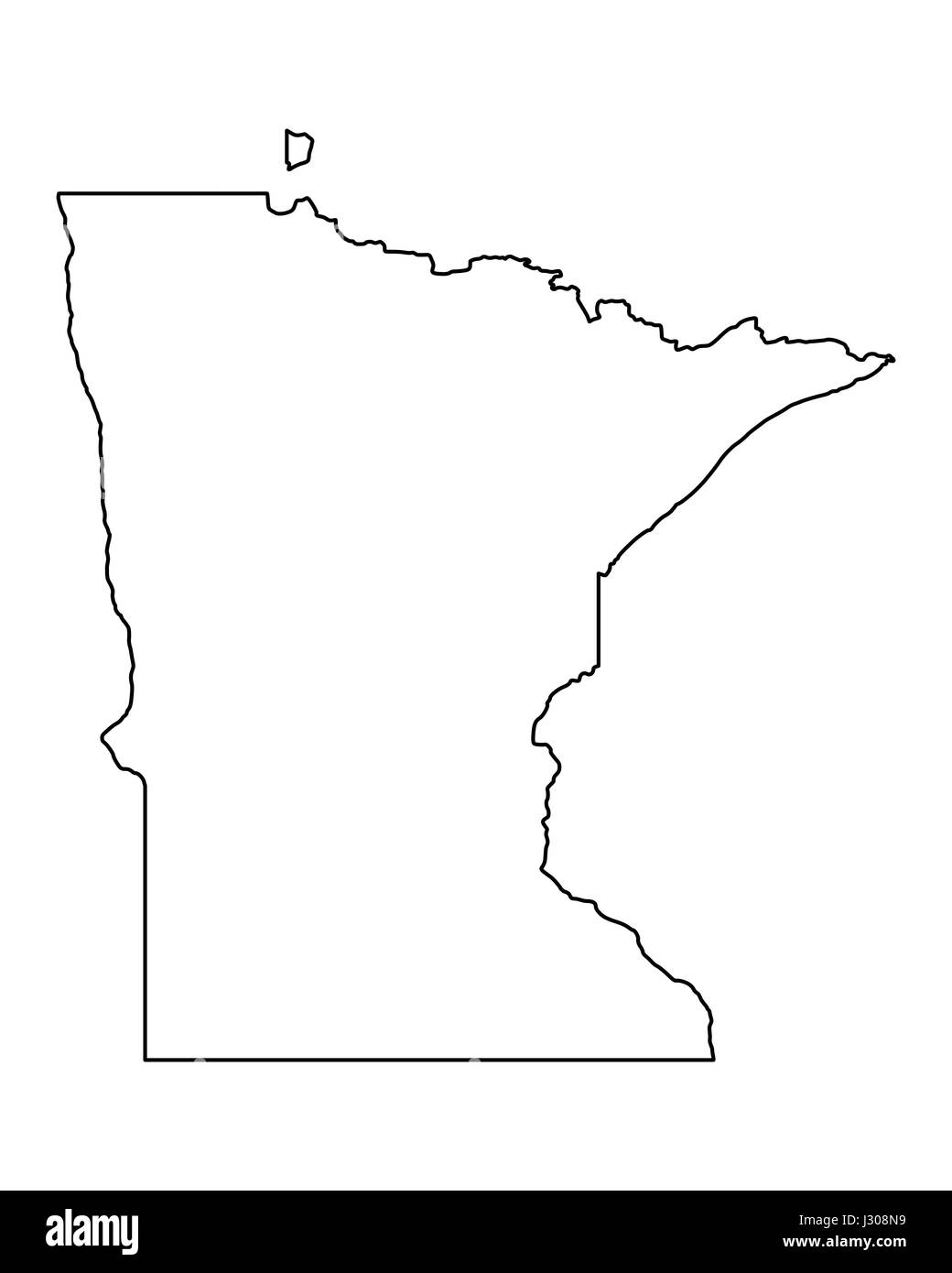 Minnesota state map in Black and White Stock Photos & Images - Alamy