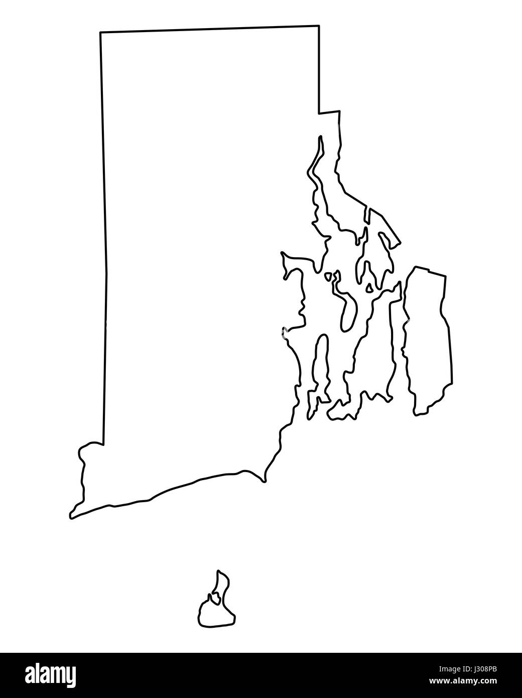 Map of Rhode Island Stock Photo - Alamy