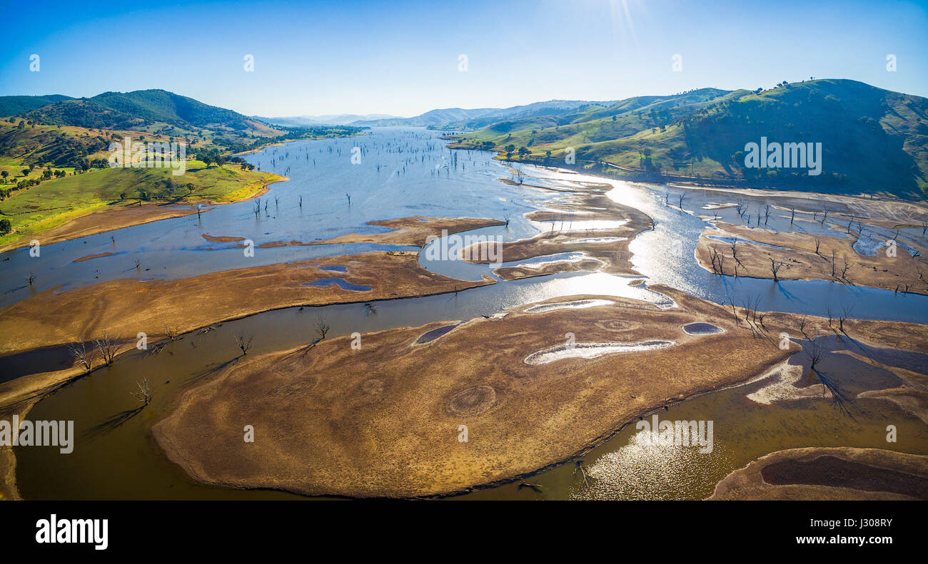 Aerial panorama of Lake Hume, Victoria, Australia Stock Photo - Alamy