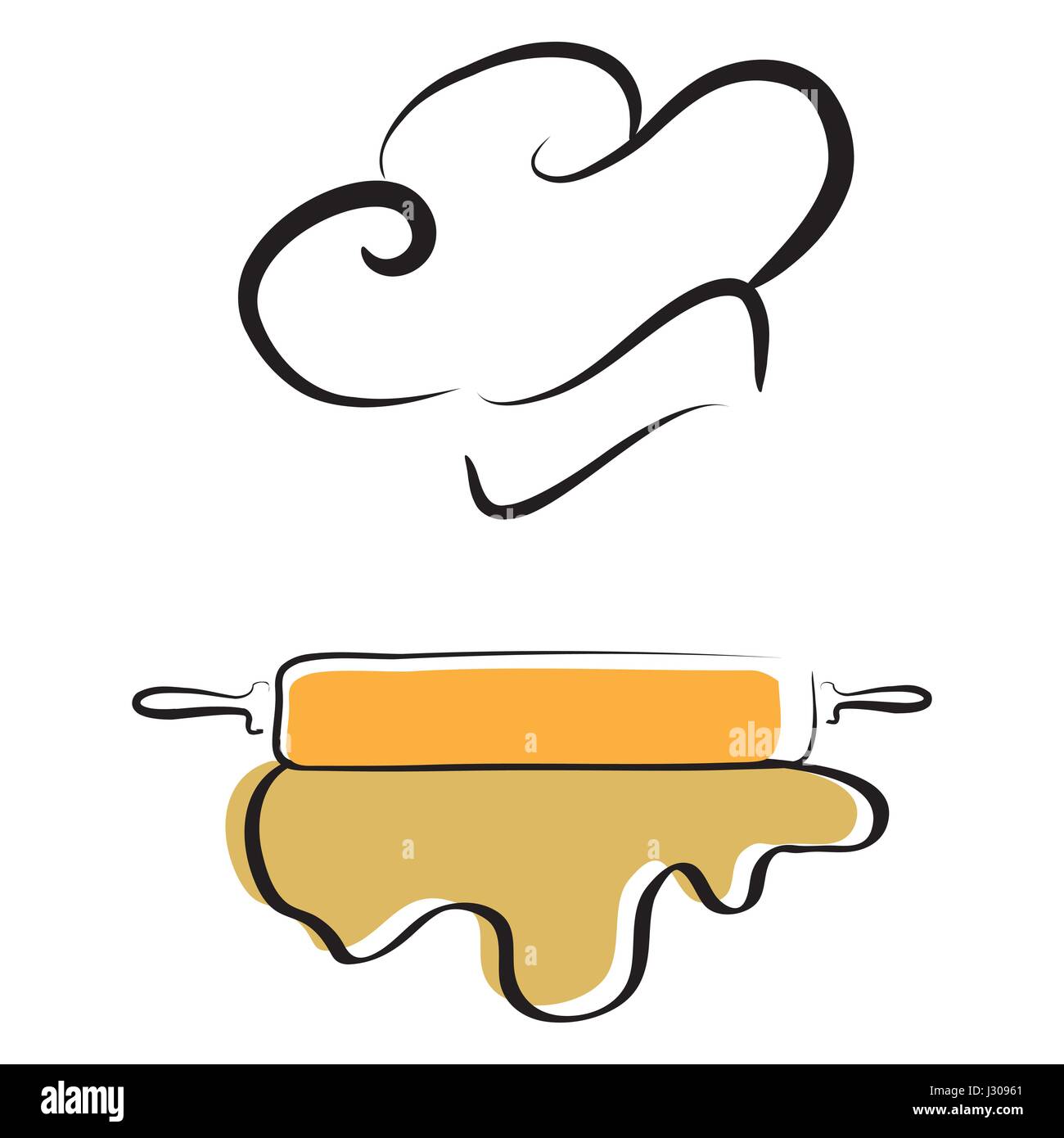 Chef Hat Rolling Pin Clipart