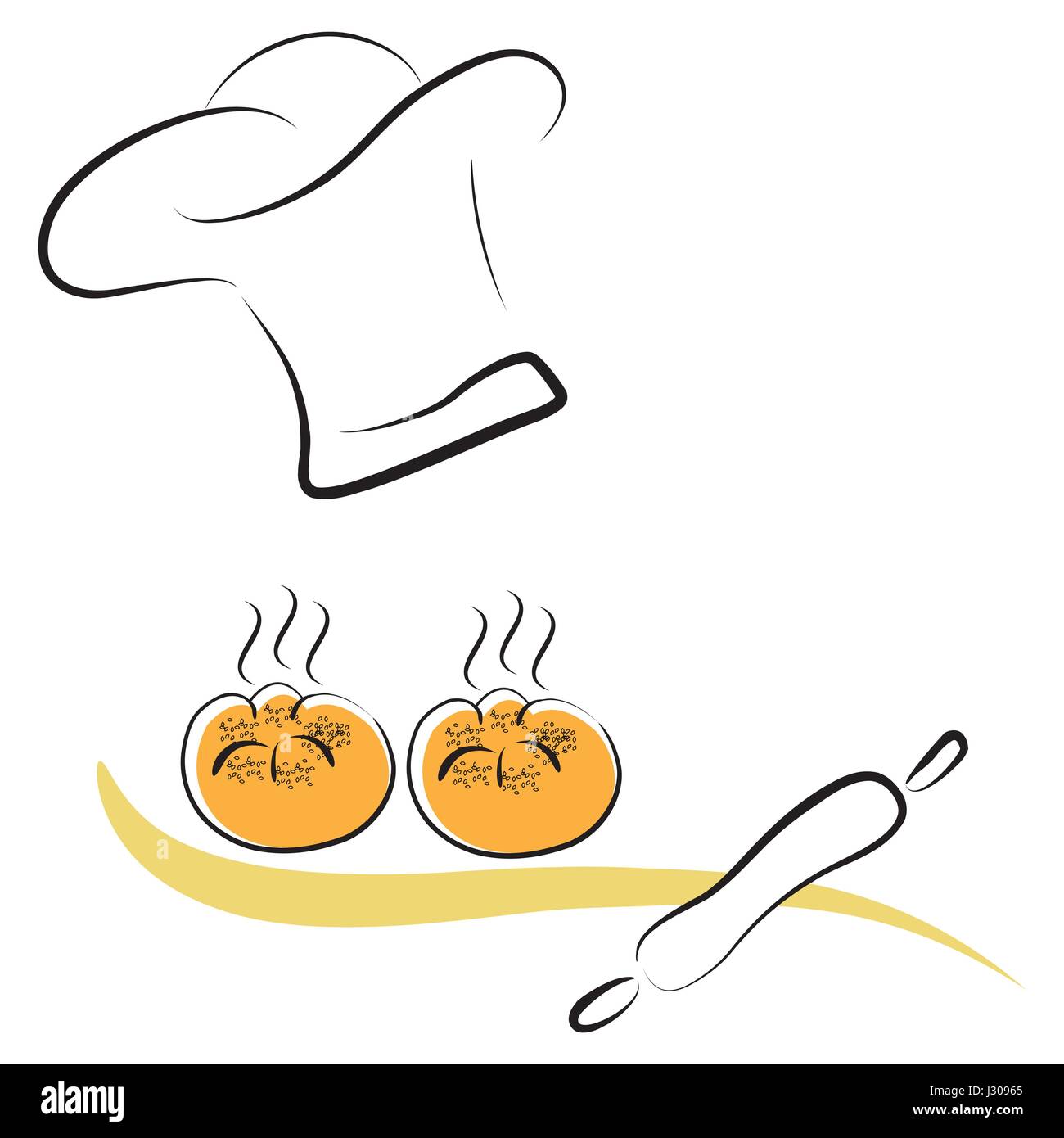 stylized chef hat and pastr'es Stock Vector Image & Art - Alamy