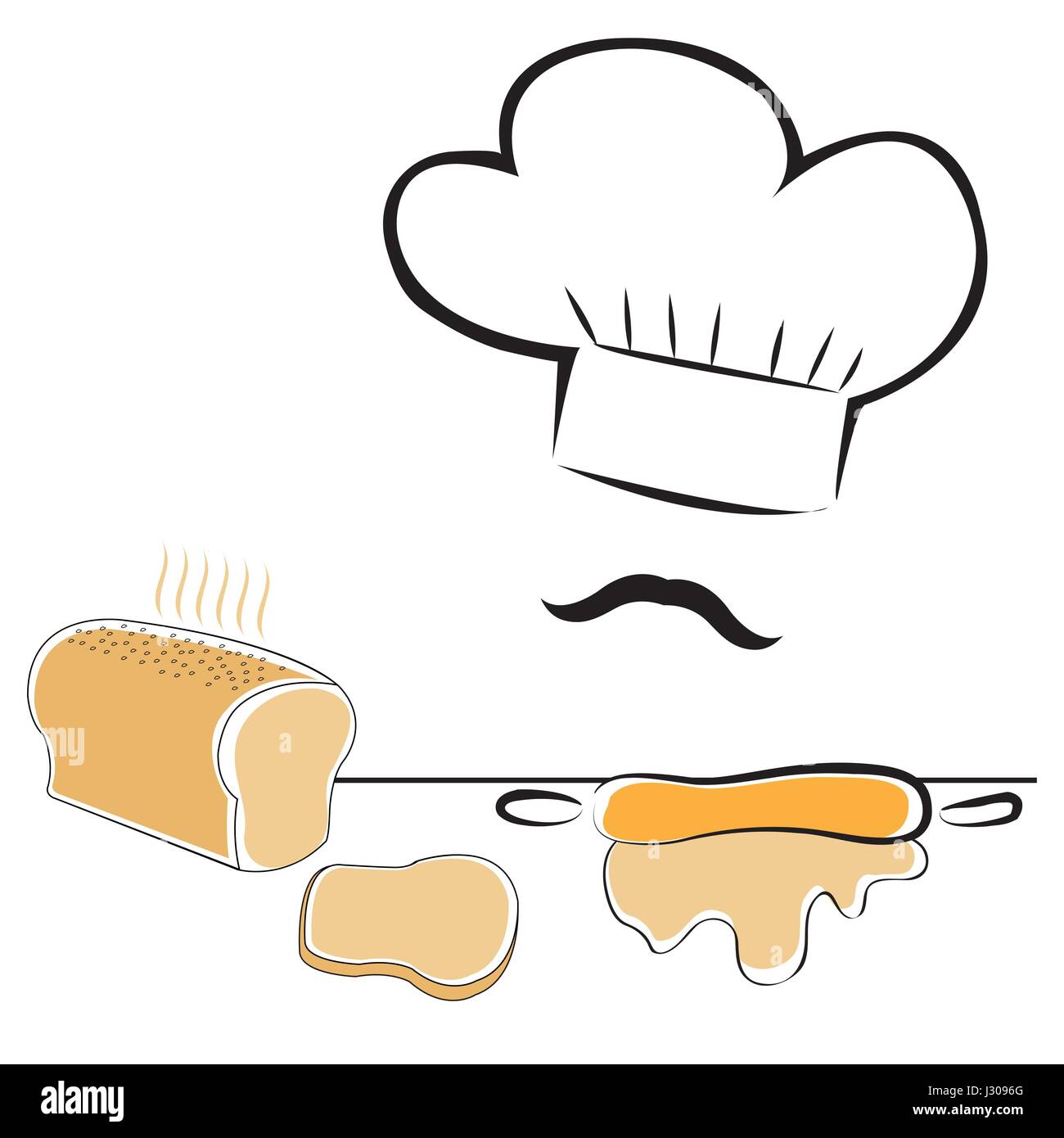 stylized chef hat and bread Stock Vector Image & Art - Alamy