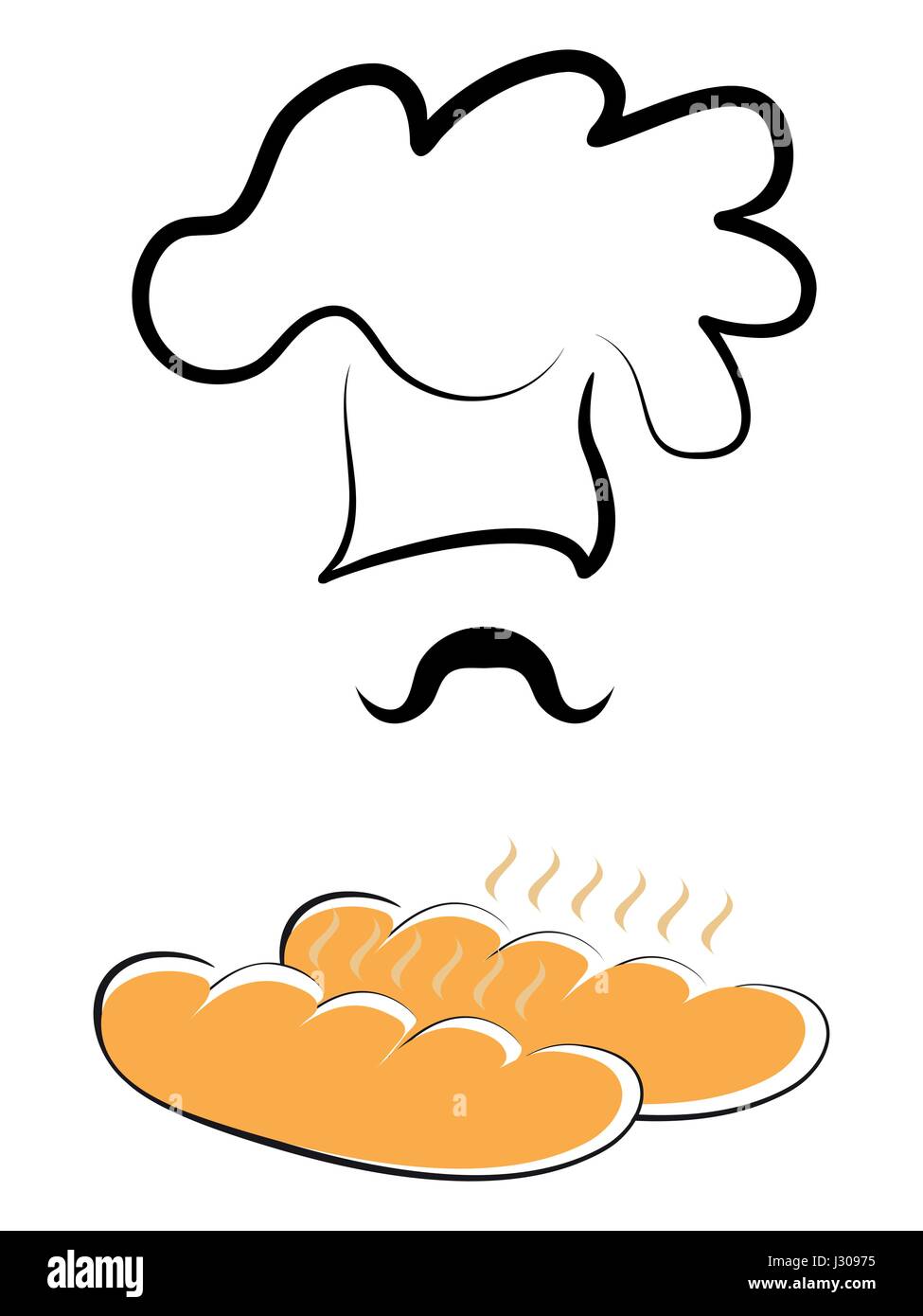 stylized chef hat and hot bread Stock Vector Image & Art - Alamy