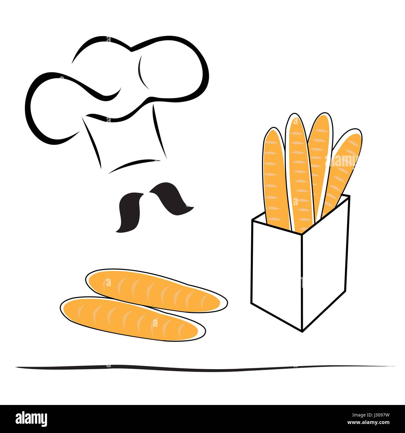 stylized chef hat and bread Stock Vector Image & Art - Alamy