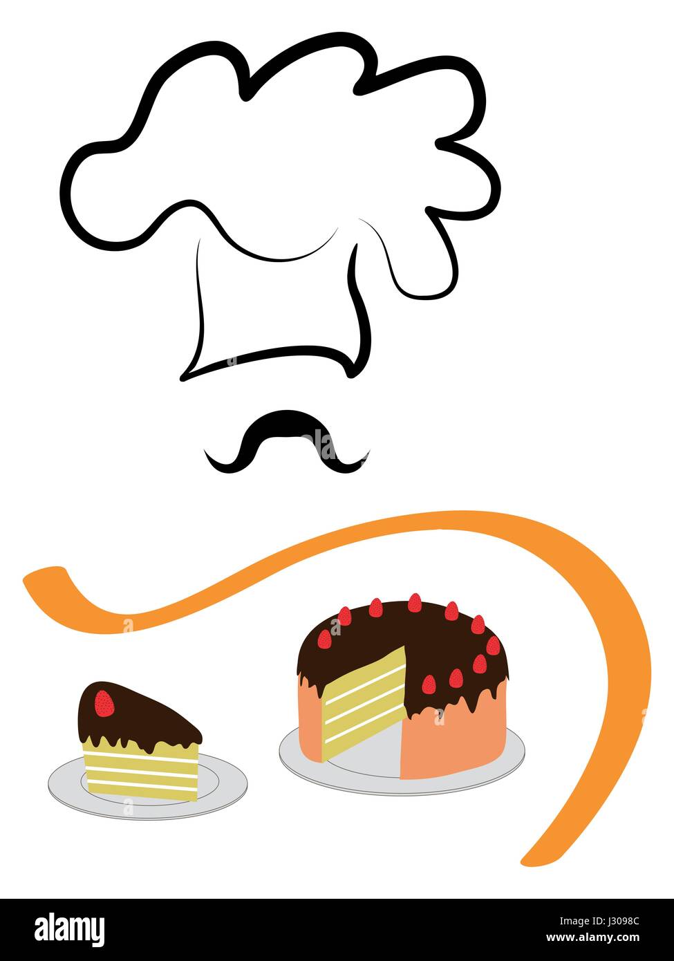 stylized chef hat and cake Stock Vector Image & Art - Alamy
