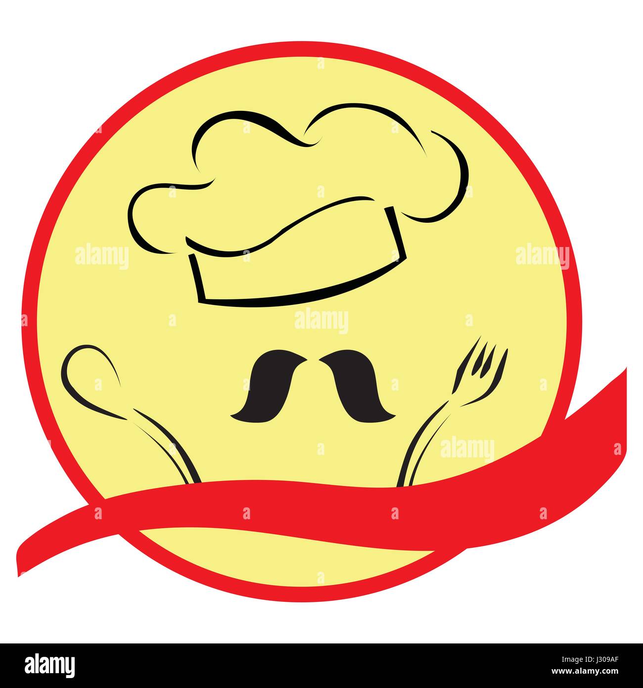 Stylized Chef with Hat and Banner Stock Vector Image & Art - Alamy