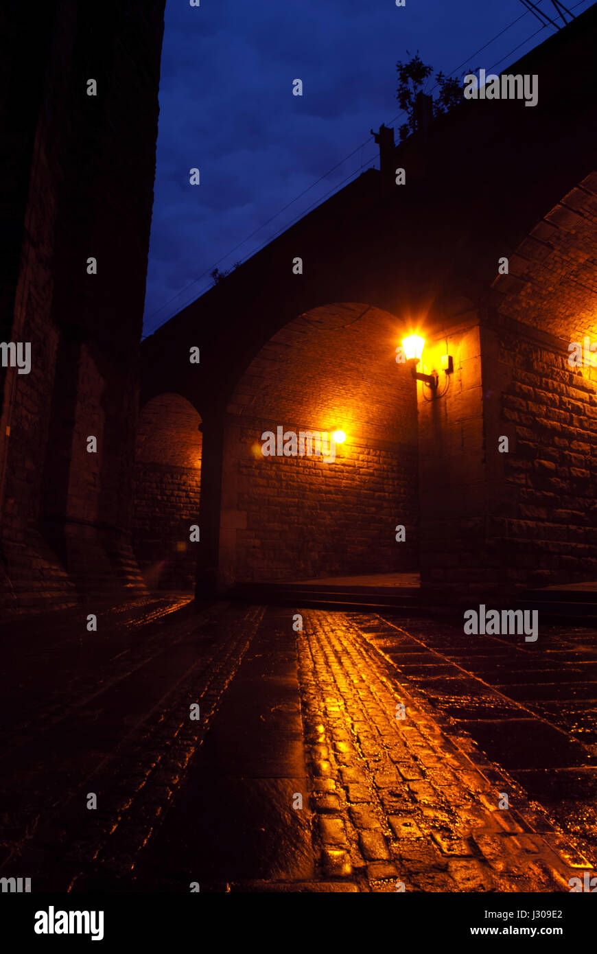 Railway arches at night, Newcastle upon Tyne Stock Photo - Alamy
