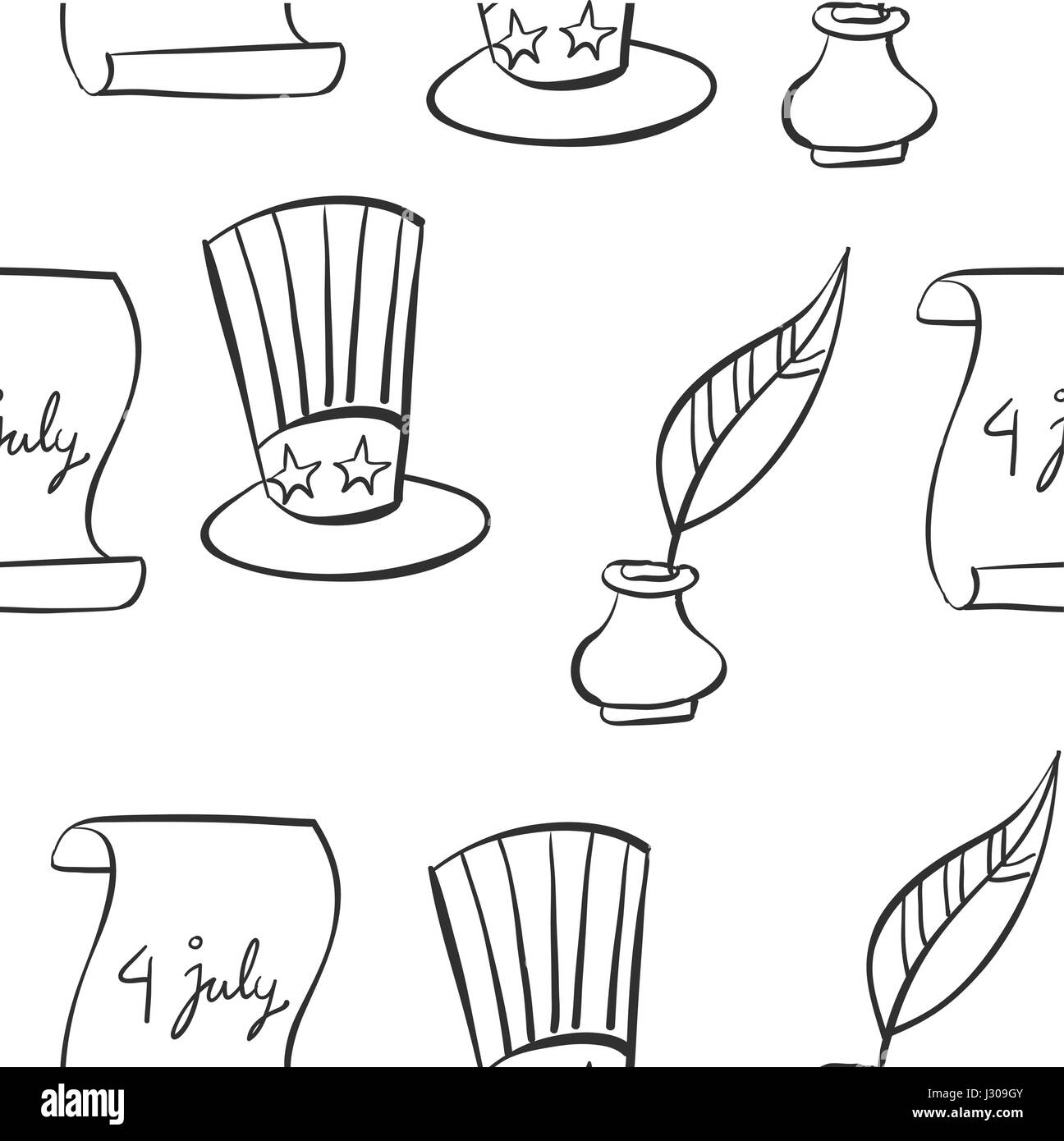 Hand draw memorial day collection doodles Stock Vector Image & Art - Alamy