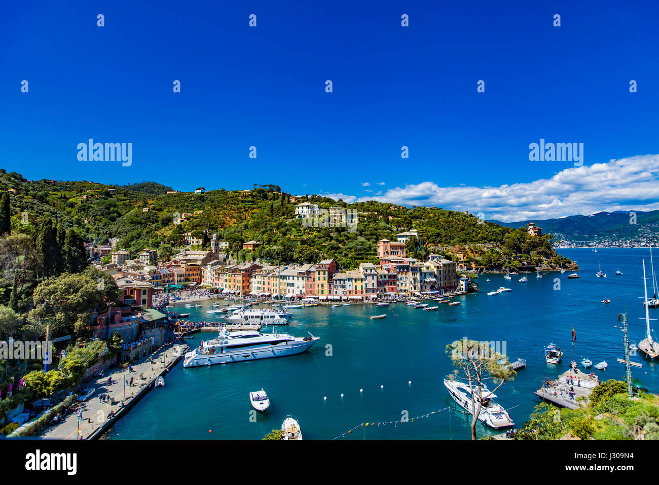 Aerial view at town Portofino in Italy Stock Photo - Alamy