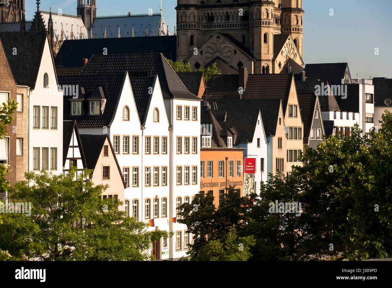 Germany, Cologne, houses in the old part of the town at the ...