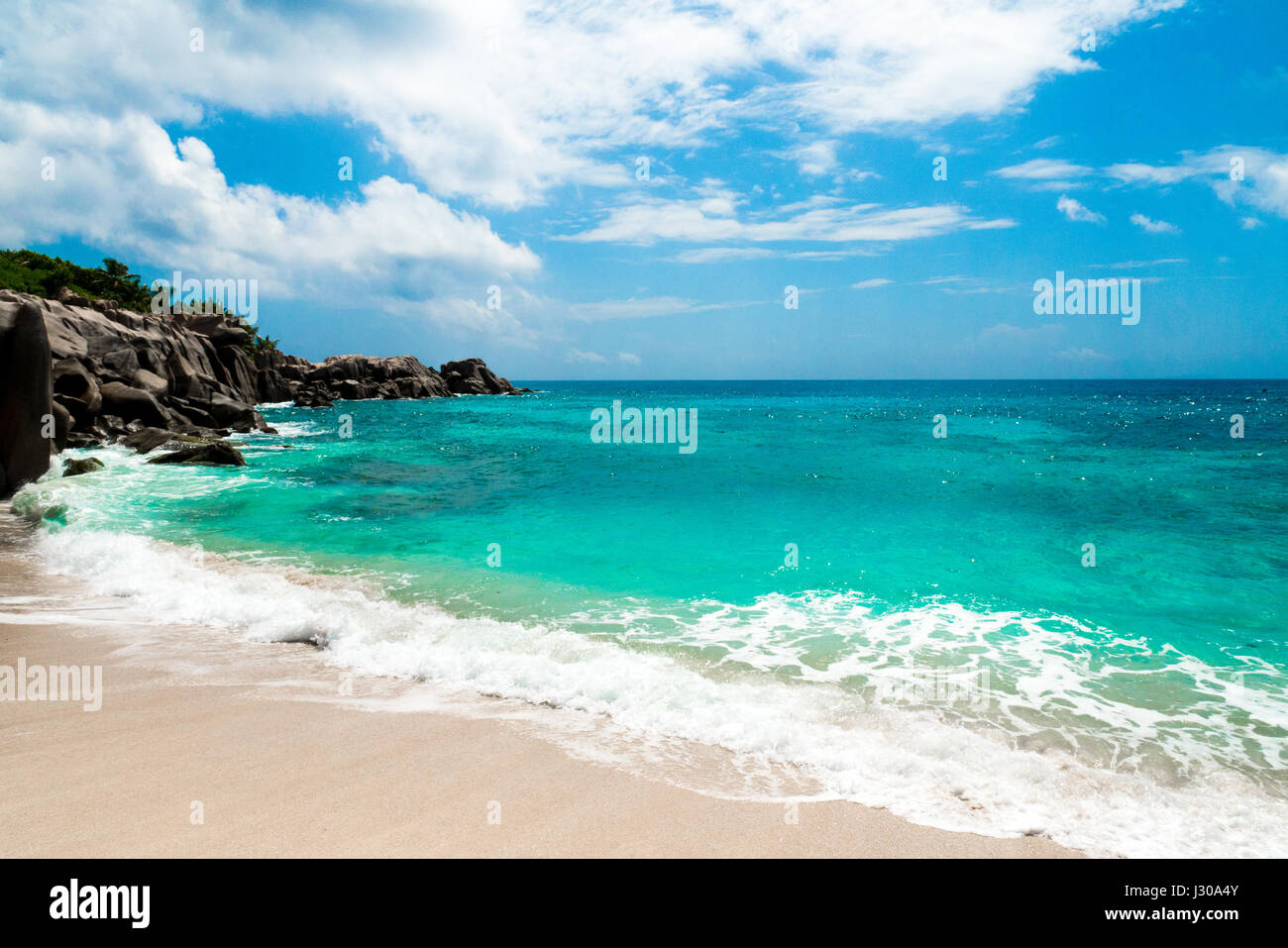 the pathway for an amazing natural beach, tropical landscape Anse ...