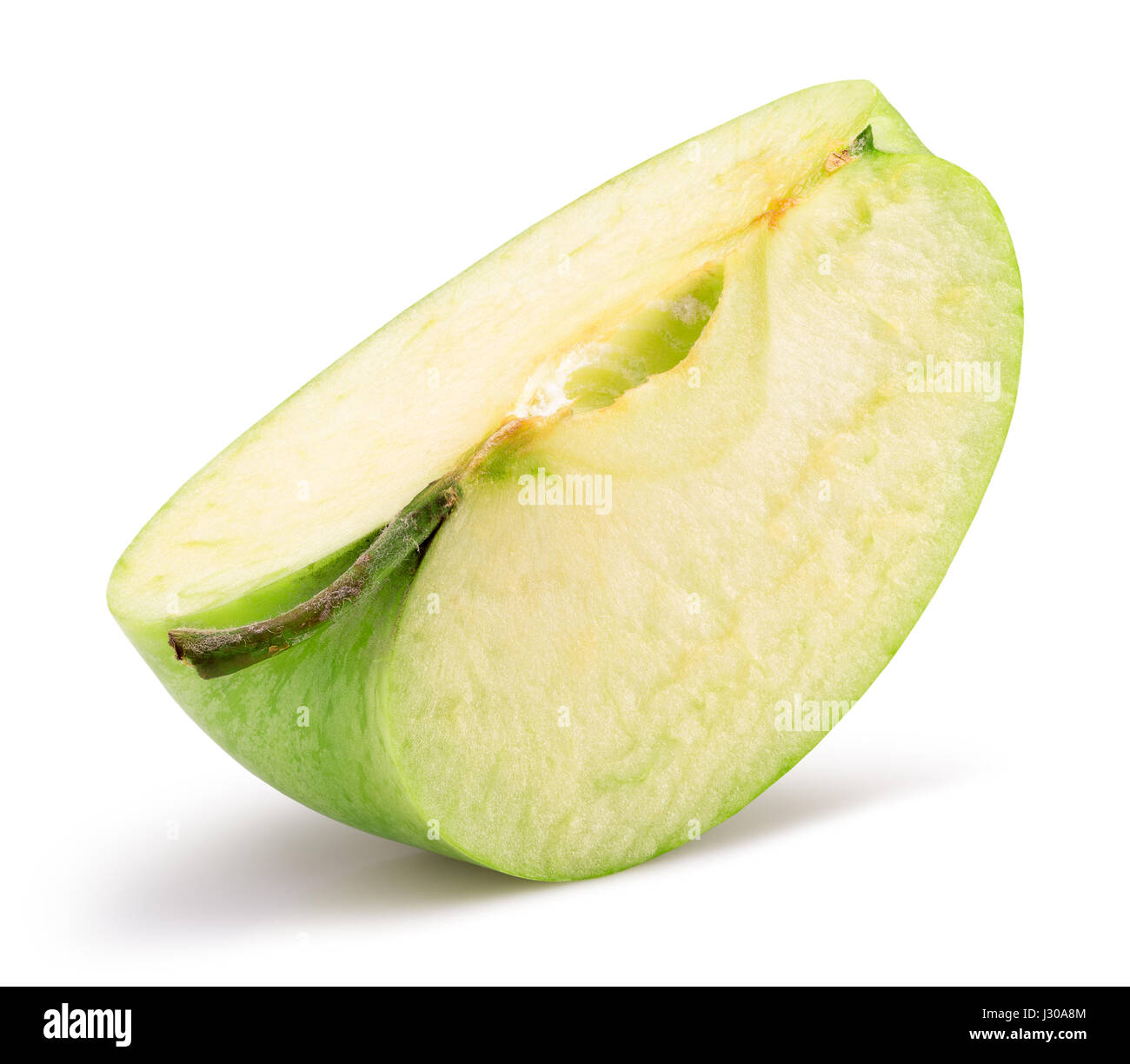 green apple slice isolated on a white background Stock Photo - Alamy