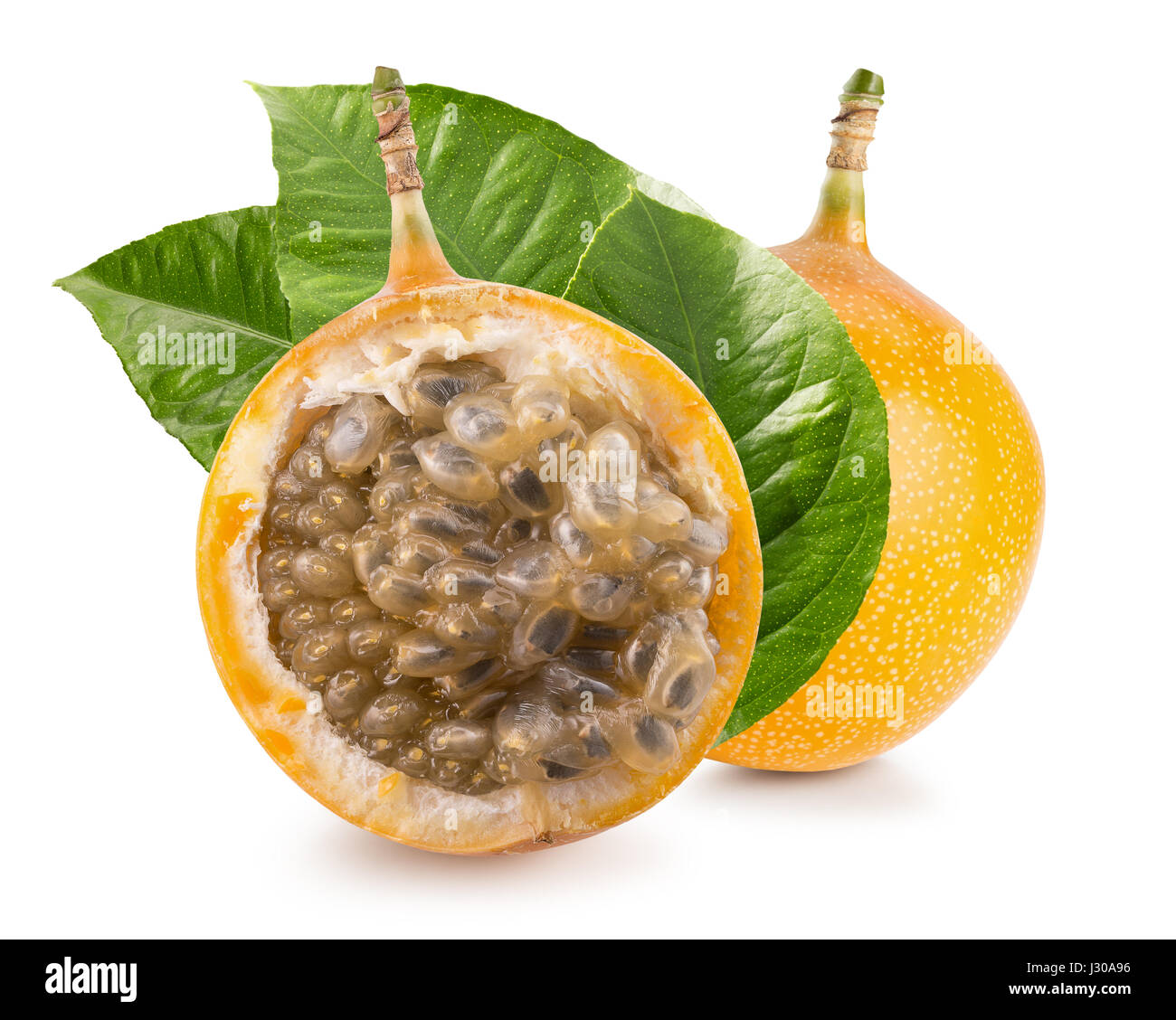 sweet granadilla or grenadia isolated on a white background Stock Photo ...