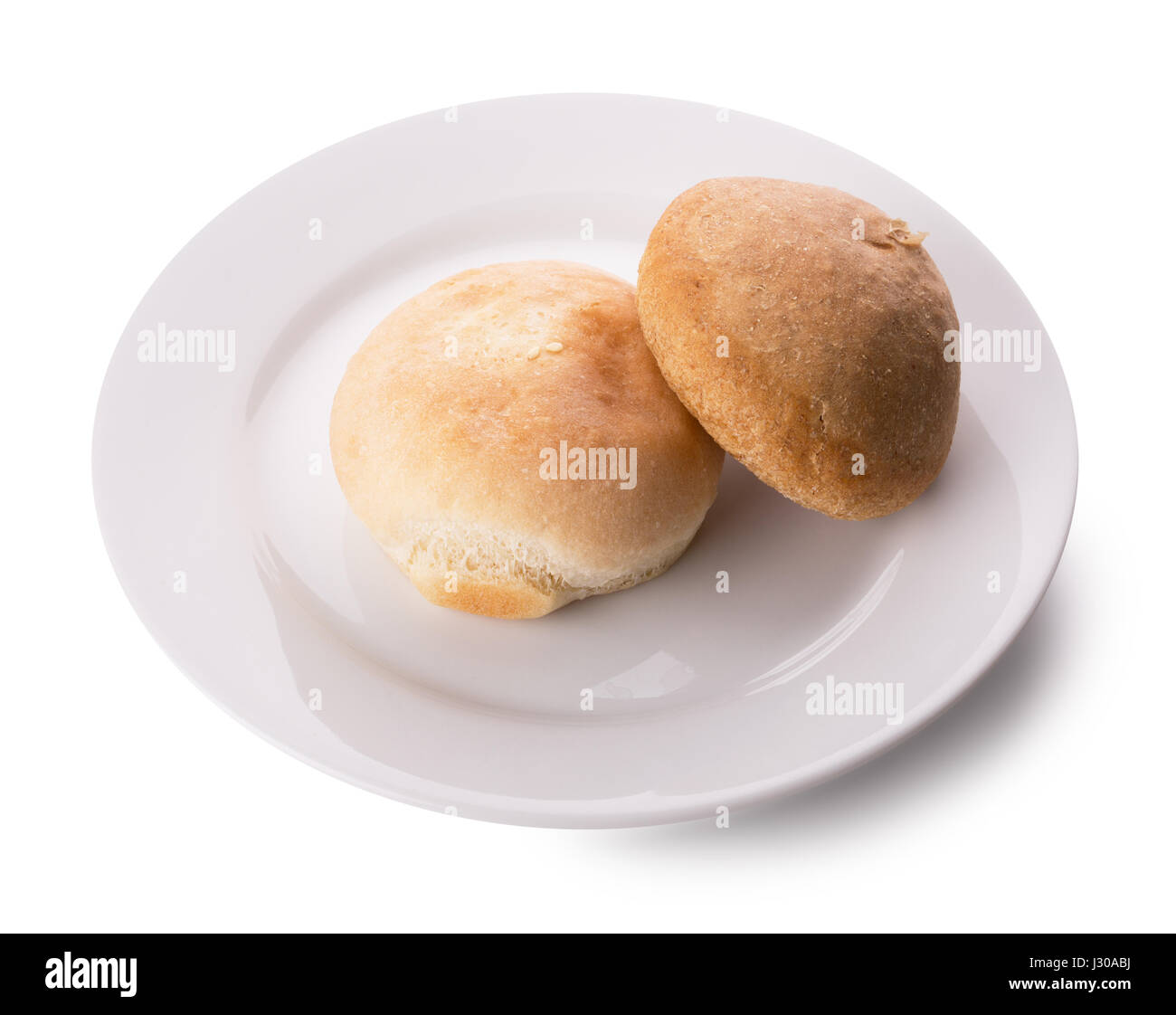 buns on a white plate Stock Photo - Alamy