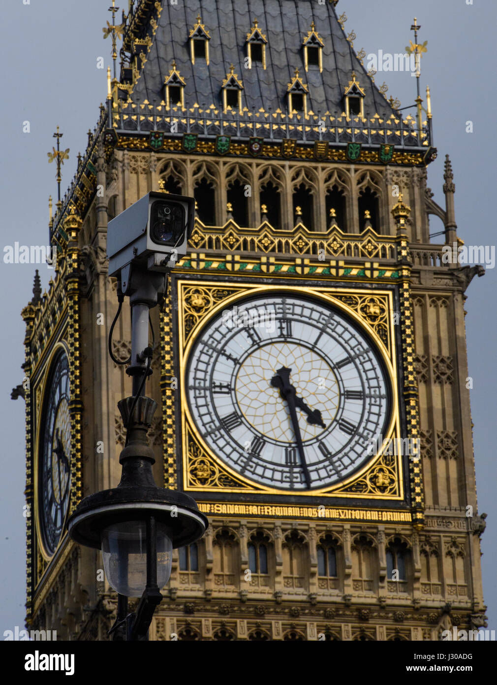 Stock photograph: The clock face on the Elizabeth Tower, commonly ...