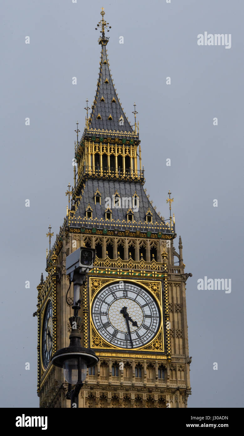 Stock photograph: The clock face on the Elizabeth Tower, commonly ...