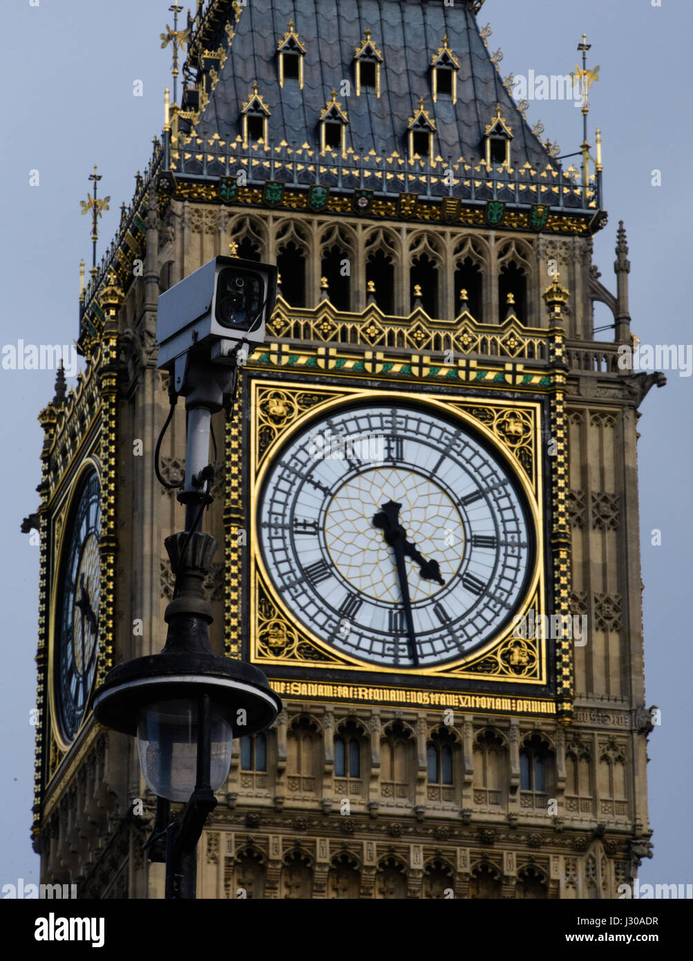 Stock photograph: The clock face on the Elizabeth Tower, commonly ...